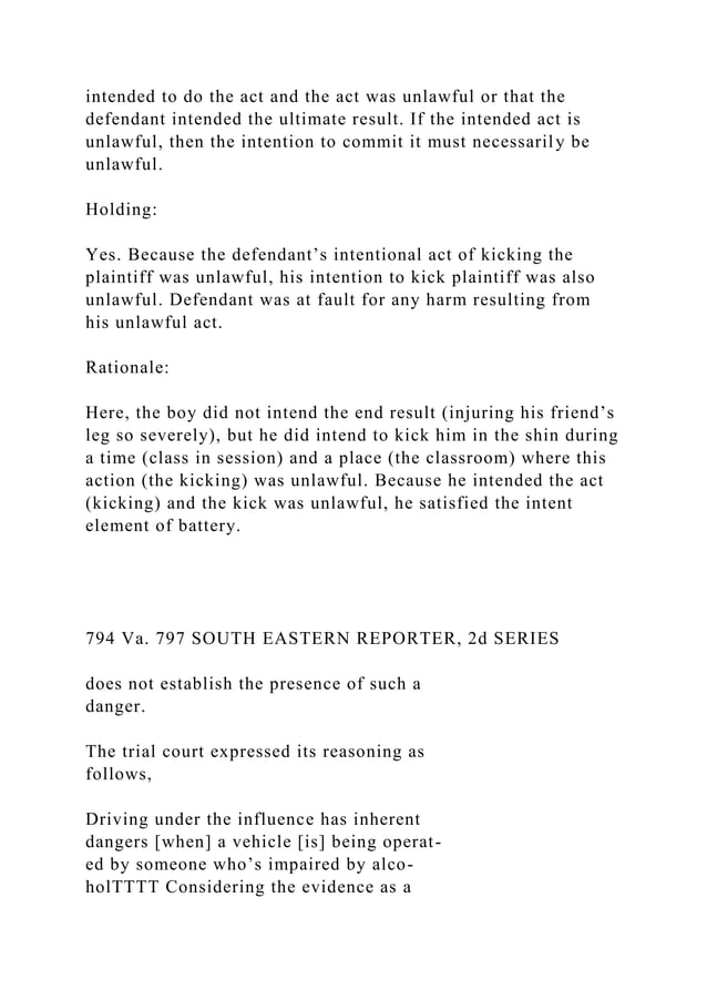 SAMPLE CASE BRIEFCaption Vosburg v. Putney, 80 Wis. 523 (.docx | Law