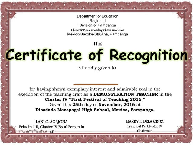 Sample Certificates (1) - Copy.pptx | Professional School ...