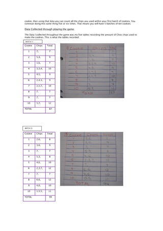 Sample Choc Chip Simulation Report Writing | PDF