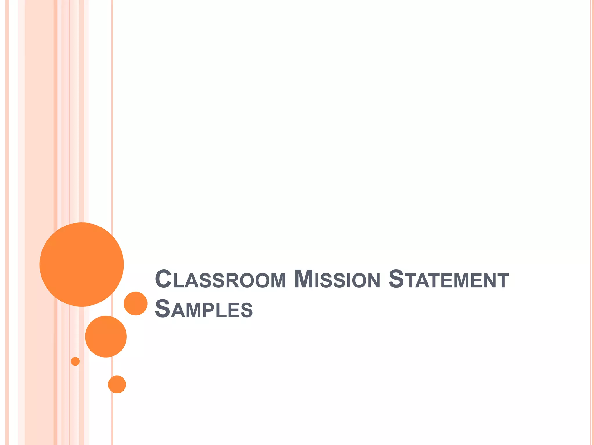 Sample classroom mission statement | PPT