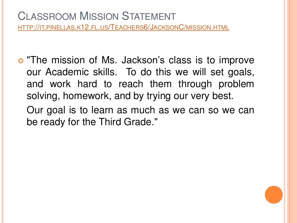 Sample classroom mission statement