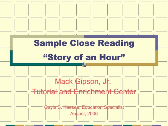 Sample Close Reading | PPT