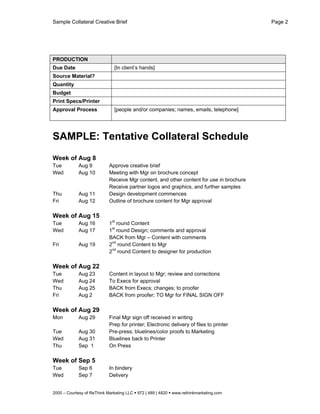 Примеры брифов: Sample collateral creative brief | PDF | Business ...