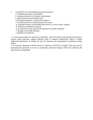 SAMPLE COLLECTION.docx | Infectious Diseases | Diseases and Conditions