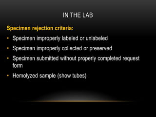 Human Sample Collection - An Introduction to Clinical Chemistry | PPT