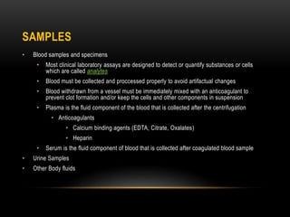 Human Sample Collection - An Introduction to Clinical Chemistry | PPT