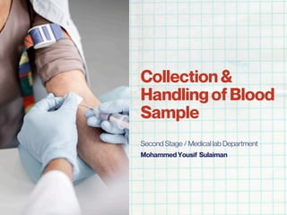 Collection & Handling of Blood Sample Hematology | PDF