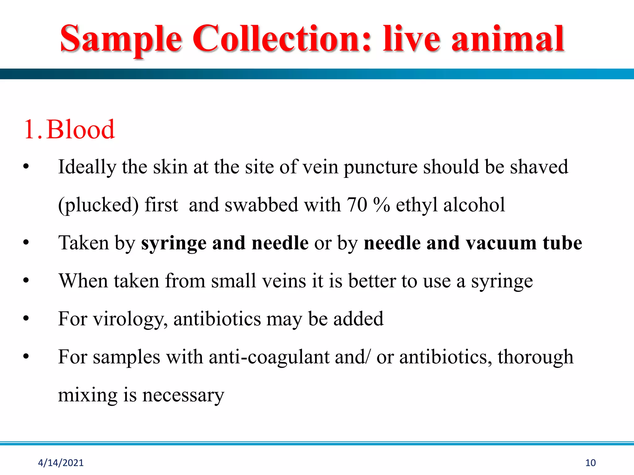 Collection, Preservation and Dispatch of Clinical Samples | PPTX