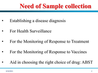 Collection, Preservation and Dispatch of Clinical Samples | PPTX