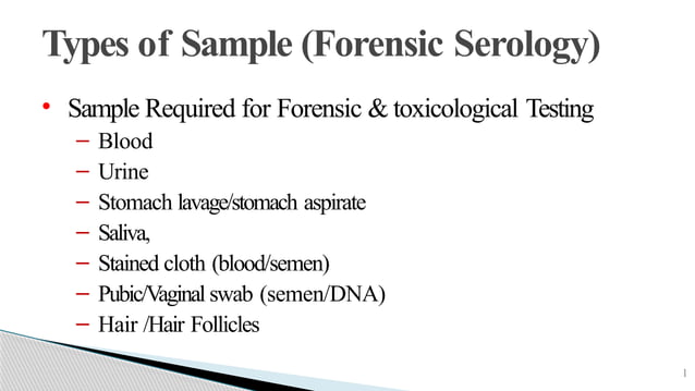 Sample Collection and preservation technique of material of forensic ...