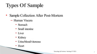 Sample Collection and preservation technique of material of forensic ...