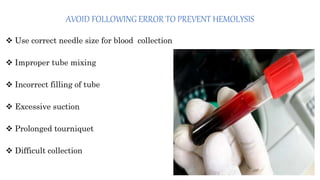 sample collection in clinical biochemistry | PPTX