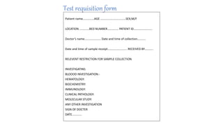sample collection in clinical biochemistry | PPTX