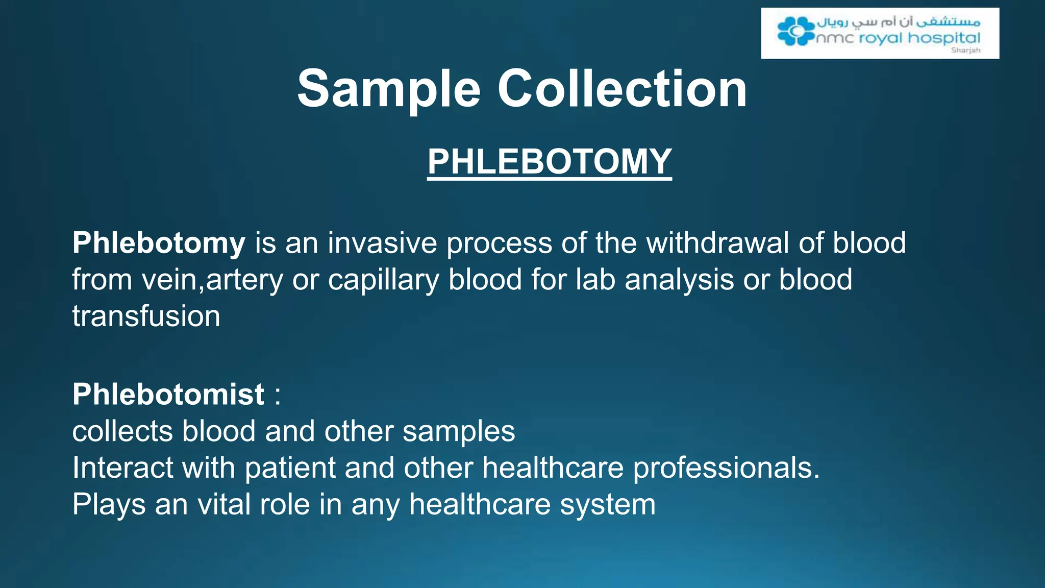 sample collection & rejection .pptx is used in hospital | PPTX