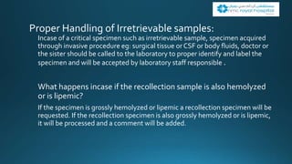 sample collection & rejection .pptx is used in hospital | PPTX