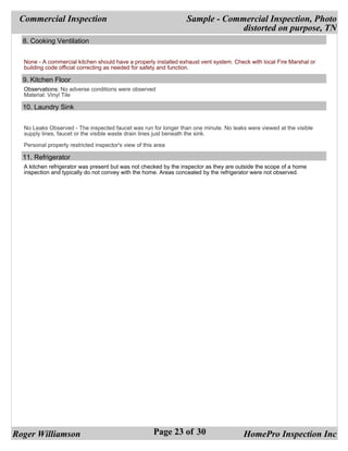 Sample commercial inspection | PDF