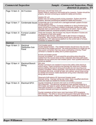 Sample commercial inspection | PDF