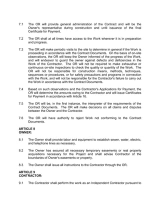 Sample construction contract | PDF | Developmental Sites | Real Estate