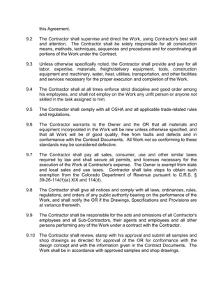 Sample construction contract | PDF | Developmental Sites | Real Estate