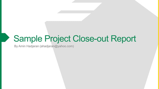 Sample Contract Close-out Report | PPTX