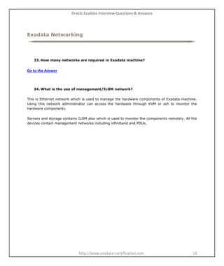 Oracle Exadata Interview Questions and Answers | PDF