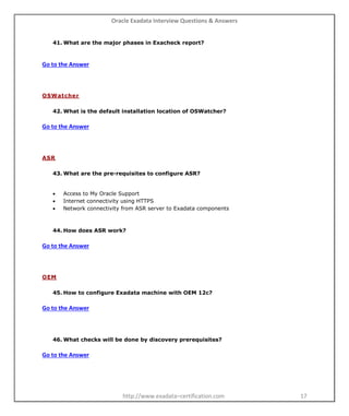 Oracle Exadata Interview Questions and Answers | PDF