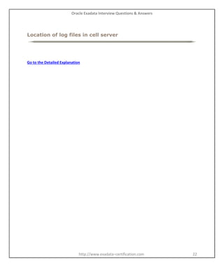 Oracle Exadata Interview Questions and Answers | PDF