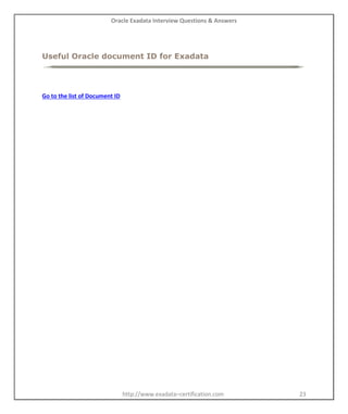 Oracle Exadata Interview Questions and Answers | PDF