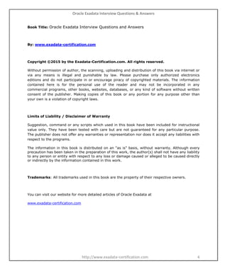 Oracle Exadata Interview Questions and Answers | PDF