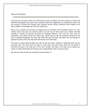 Oracle Exadata Interview Questions and Answers | PDF