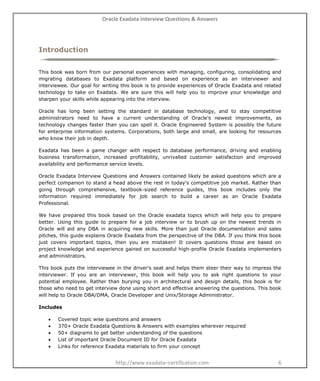 Oracle Exadata Interview Questions and Answers | PDF