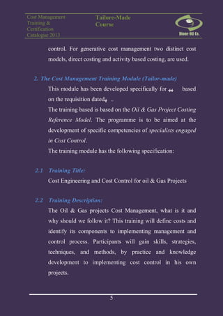 Sample cost control training proposal | PDF