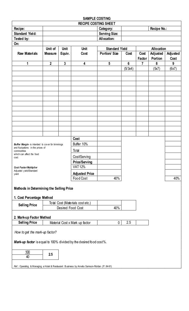 10 Recipe Cost Sheet Sample Templates 10-recipe-cost-sheet-sample-templates