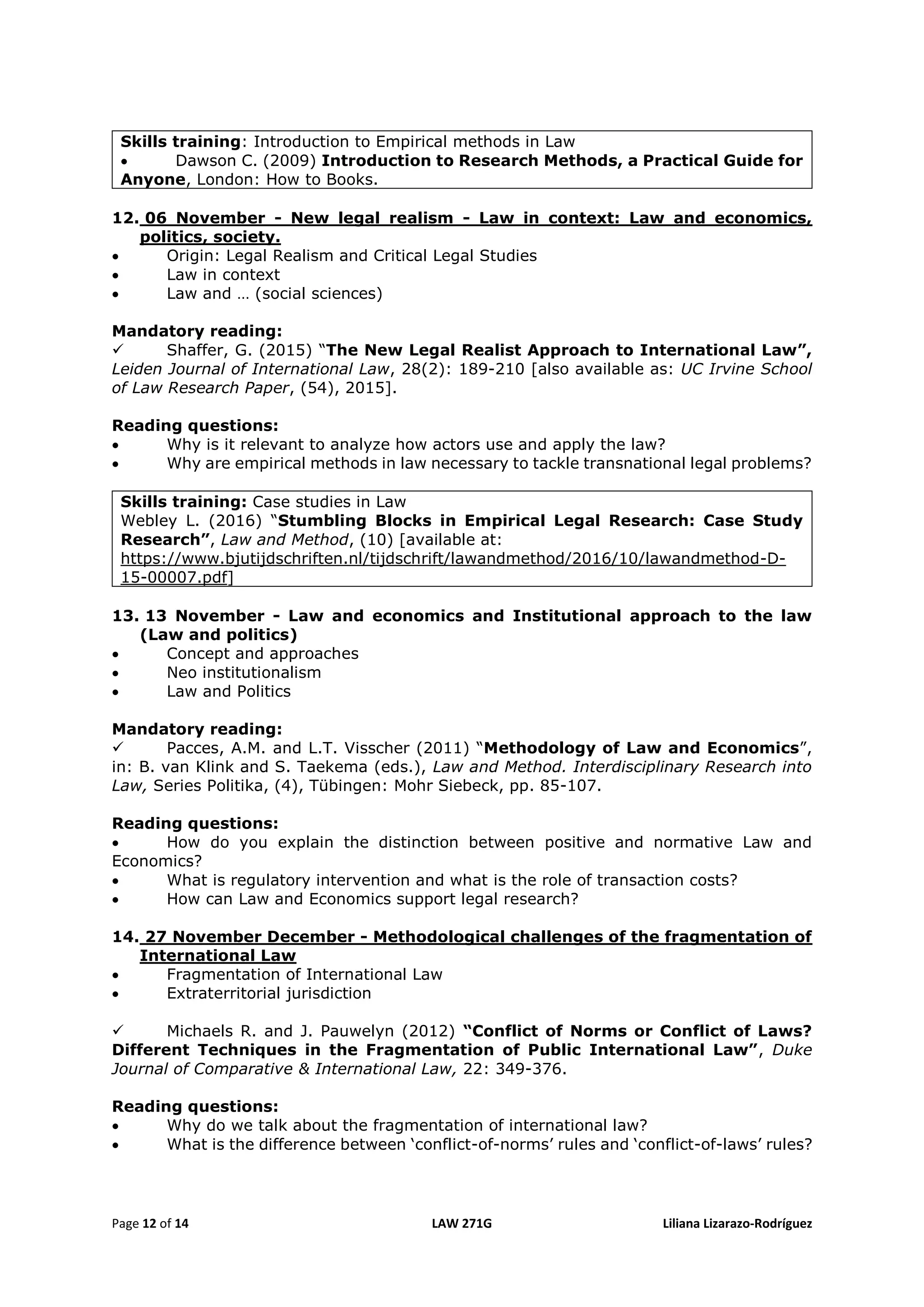 Sample course handout for research methodology | PDF