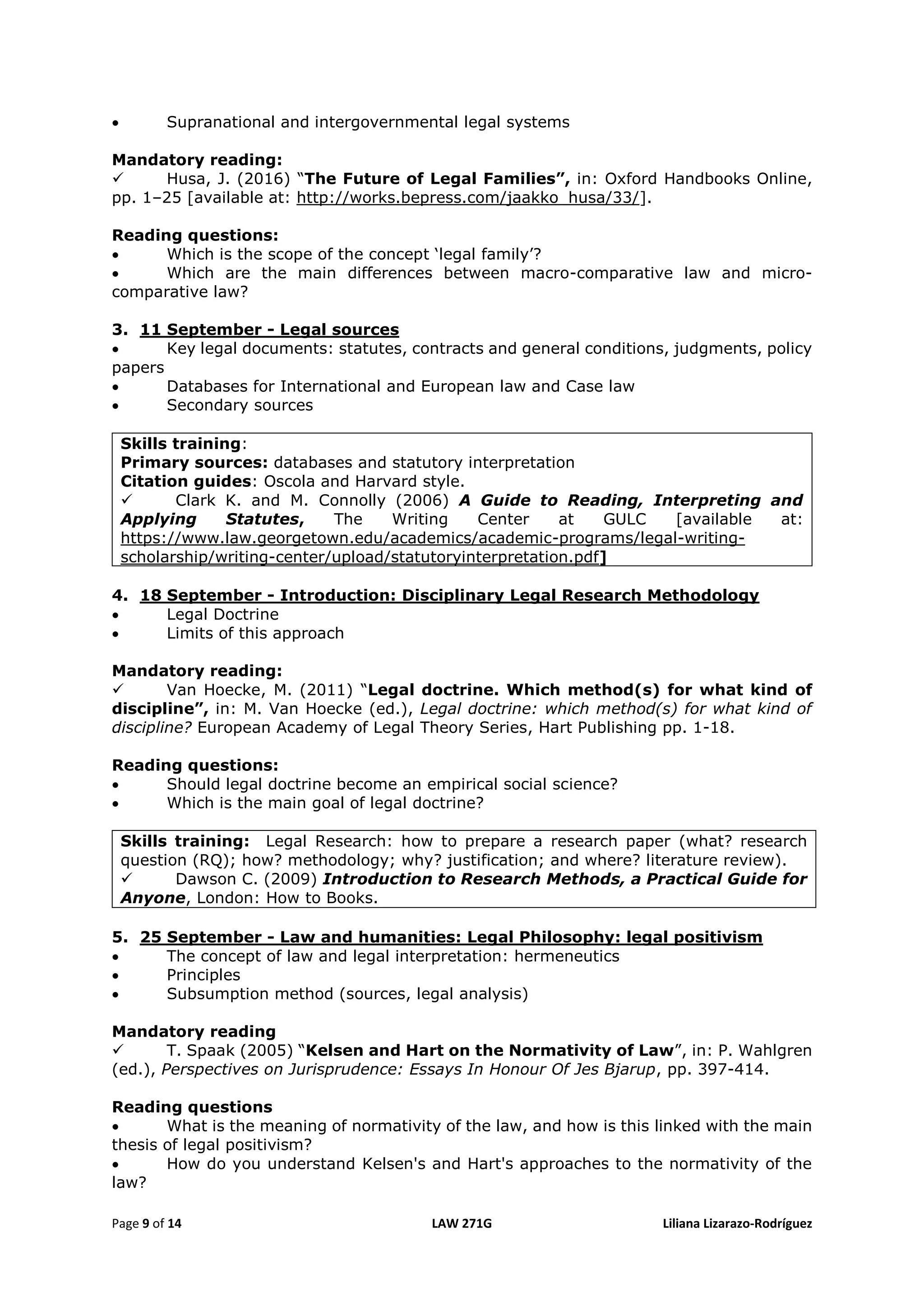 Sample course handout for research methodology | PDF