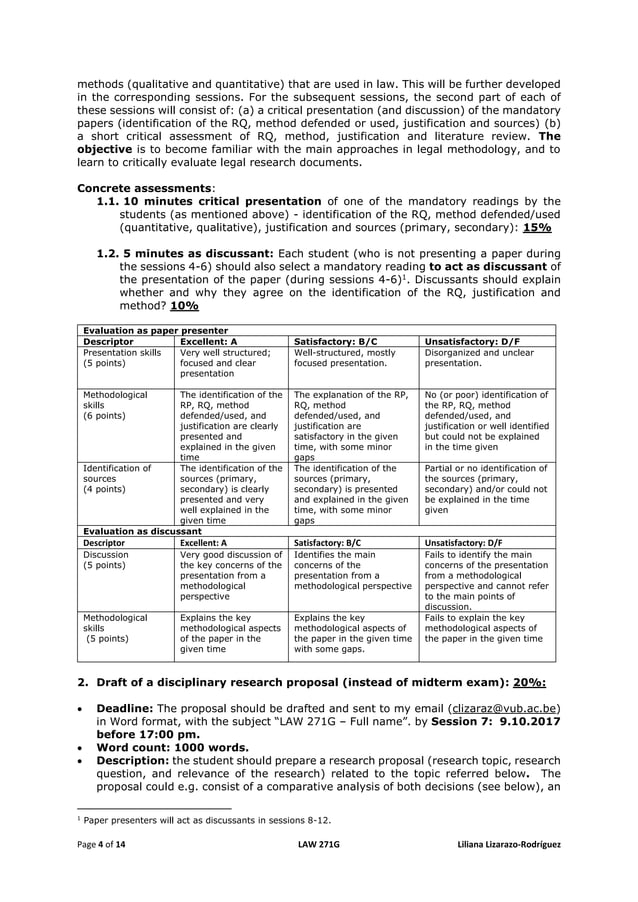 Sample course handout for research methodology | PDF
