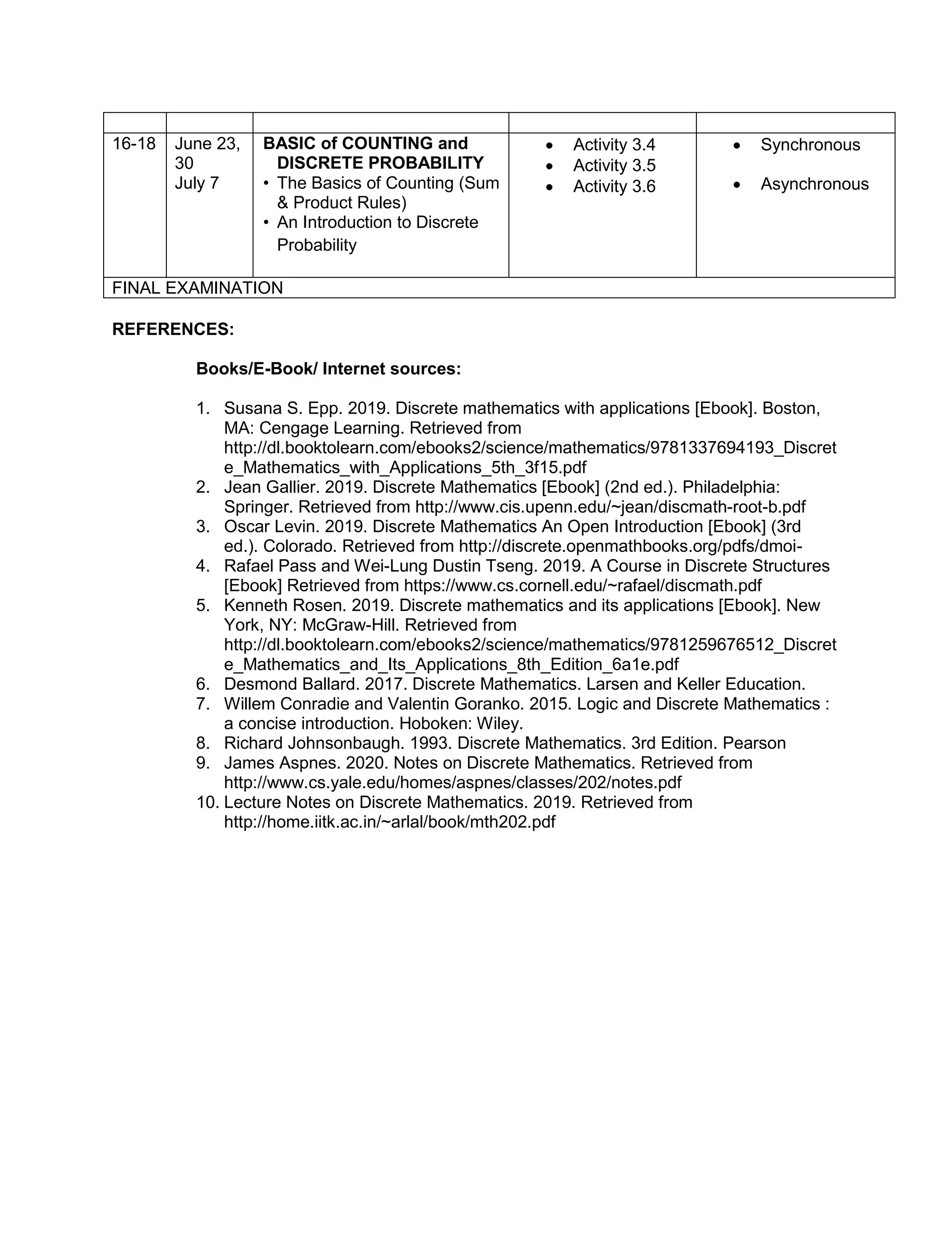 sample course outline in discrete mathematics.docx