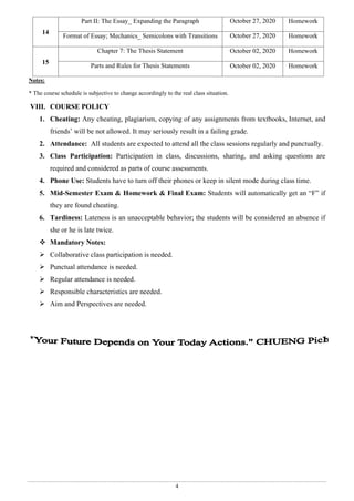 Sample Course Syllabus | PDF