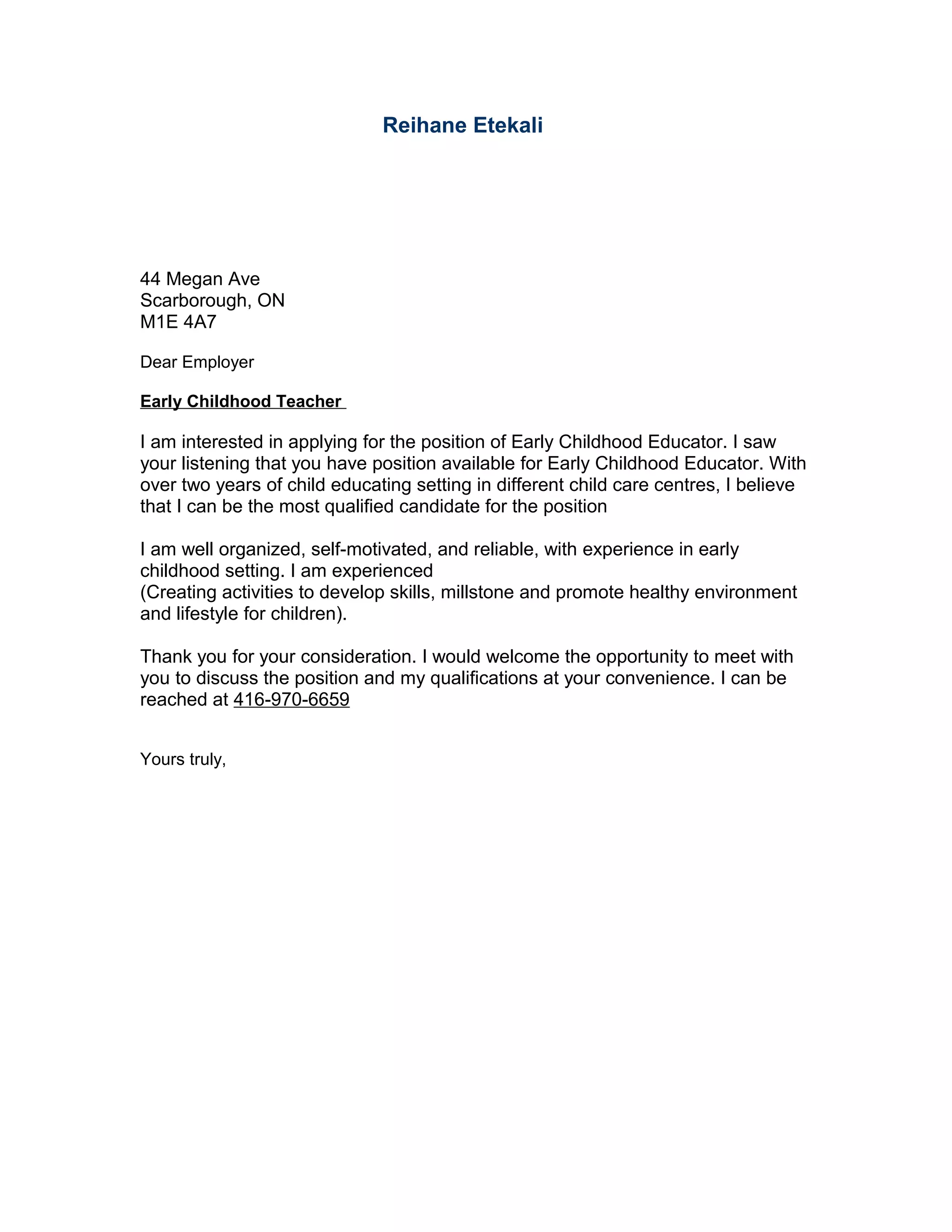 Sample cover letter | PDF