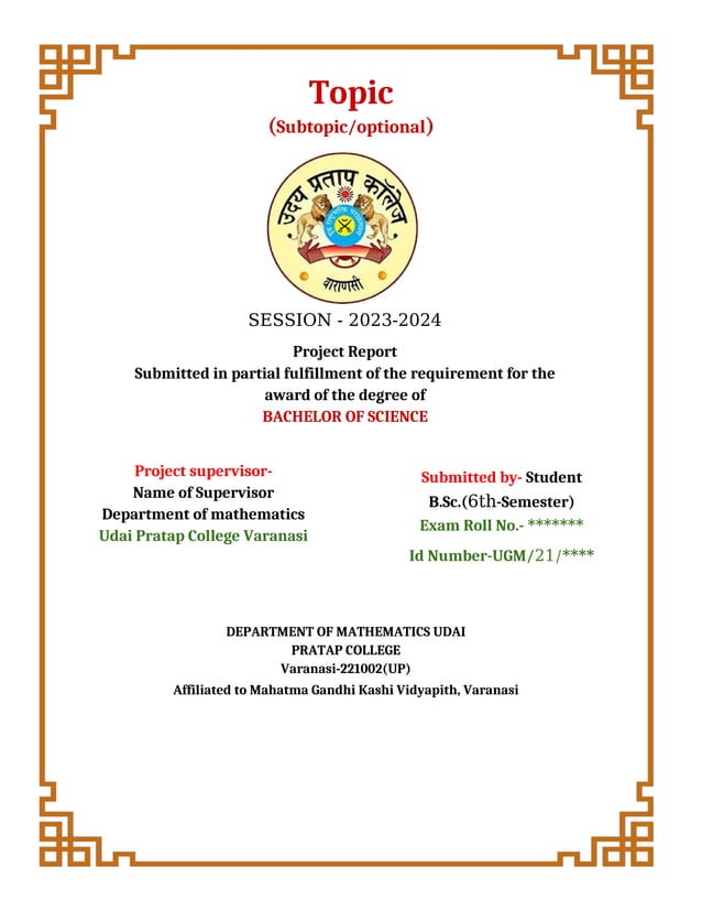 Sample cover page and certificate.docx cover page | DOCX