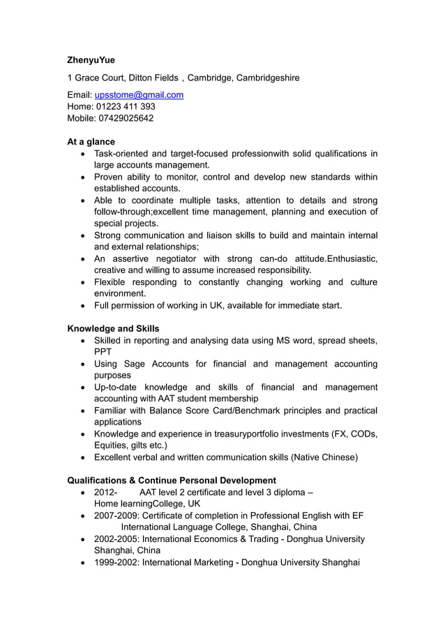 Sample Cv | DOCX