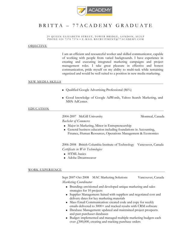 77Academy - Graduate Profiles | PDF