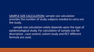 Sample & data collection method,sample size estimation,variables | PPTX