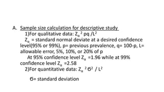 Sample & data collection method,sample size estimation,variables | PPTX