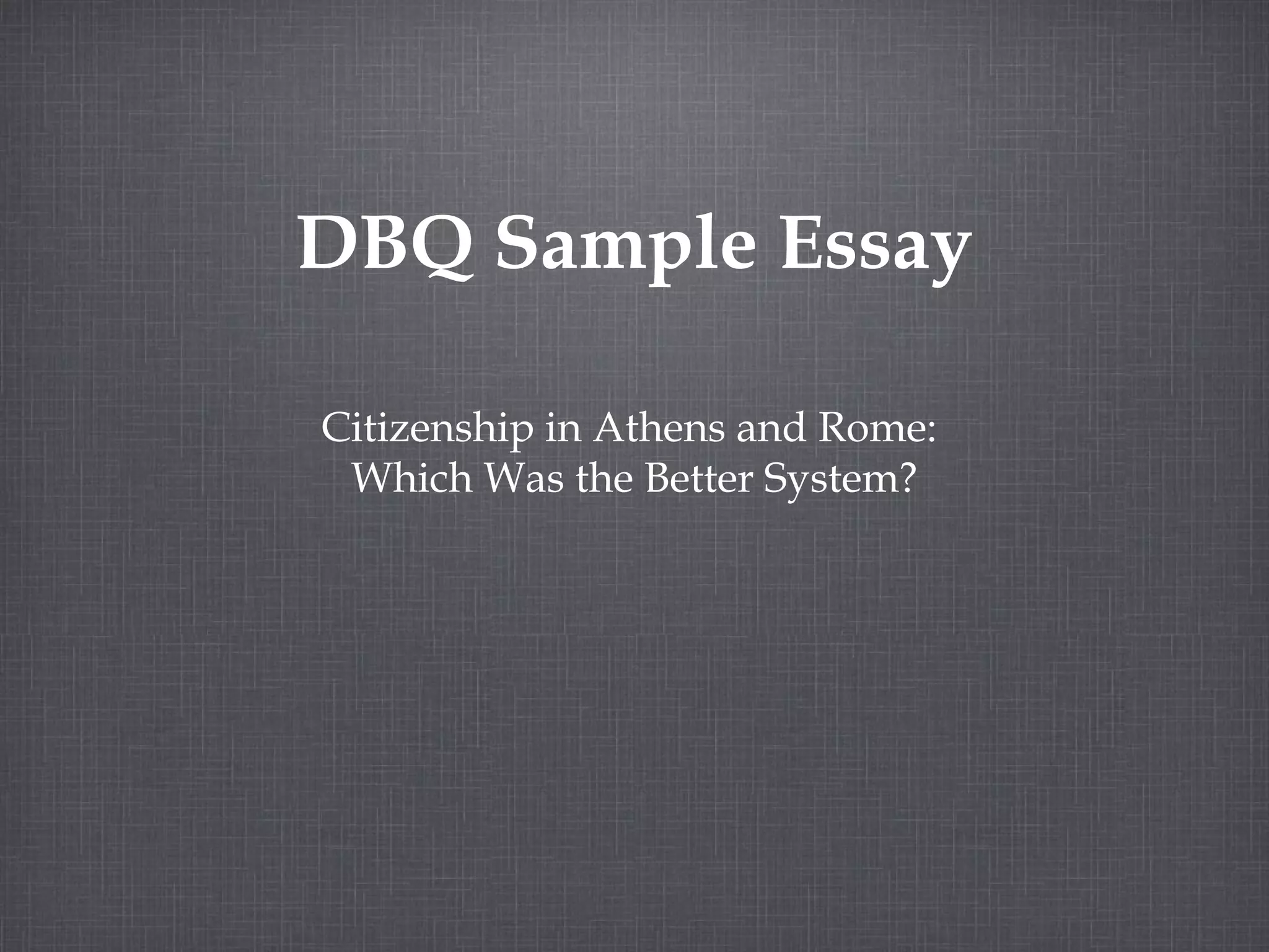 Sample dbq essay breakdown | PPT