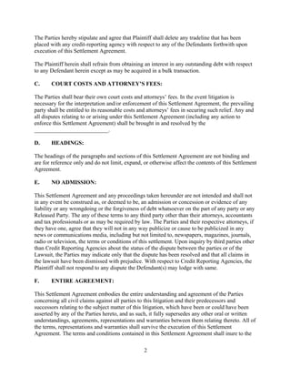 Sample agreement for debt settlement | DOC