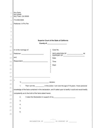 Sample California declaration | DOC