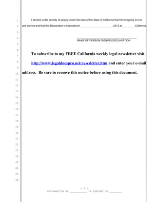 Sample California declaration | DOC