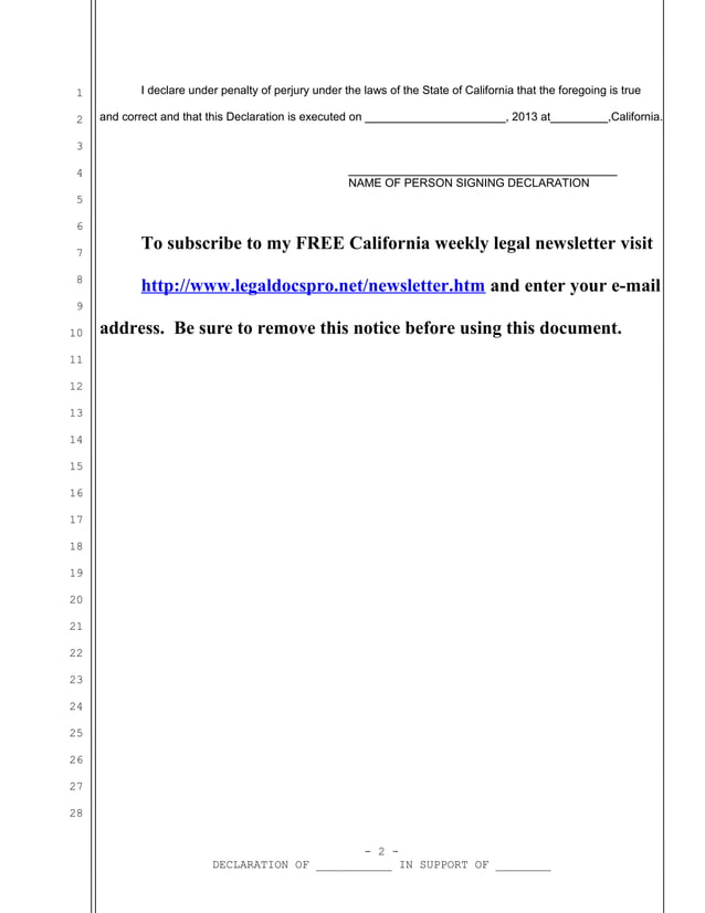 Sample California declaration | DOC