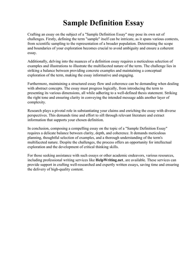 Sample Definition Essay. Best Formal Essay Definition Thatsnotus | PDF